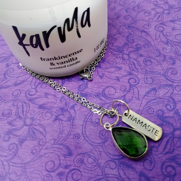 Jewelry | Namaste Necklace Emerald Colored Faceted Crystal | Poshmark